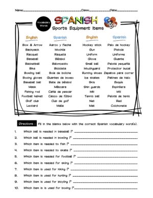 Spanish Women's Clothes Vocabulary Word List Worksheet & Answer Key ...