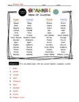 Spanish Name Of Countries Vocabulary Word List Worksheet & Answer Key ...