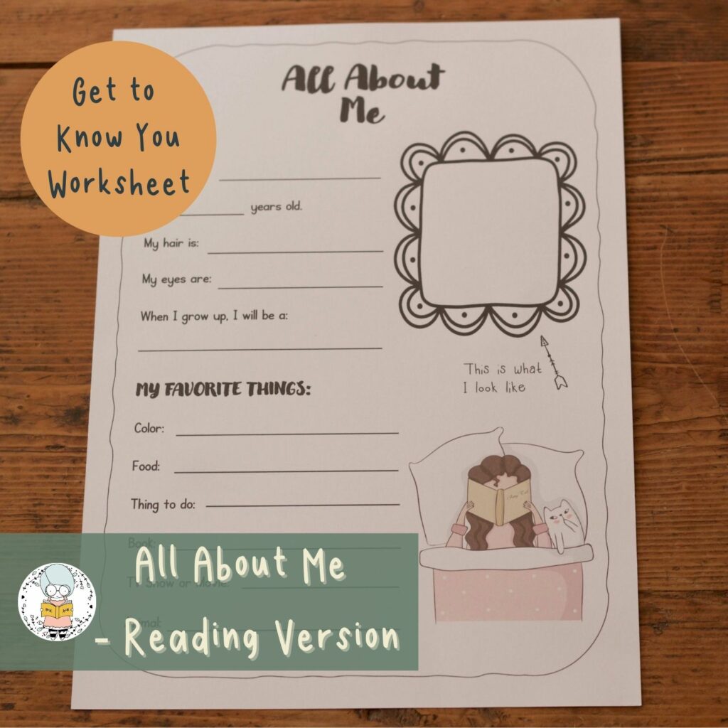 All About Me or Getting to Know You Ice Breaker Activity with Reading ...