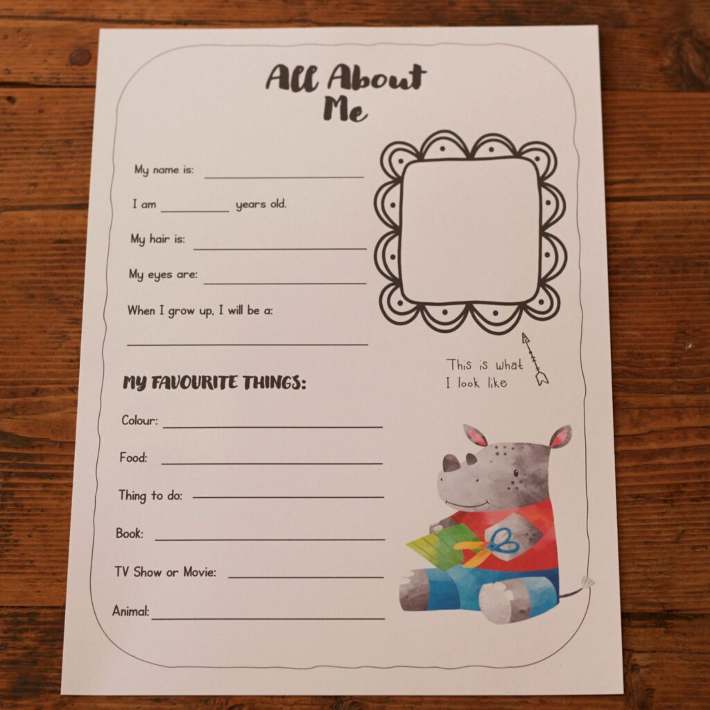 Getting to Know Me or All About Me Back to School First Day One-Pager ...