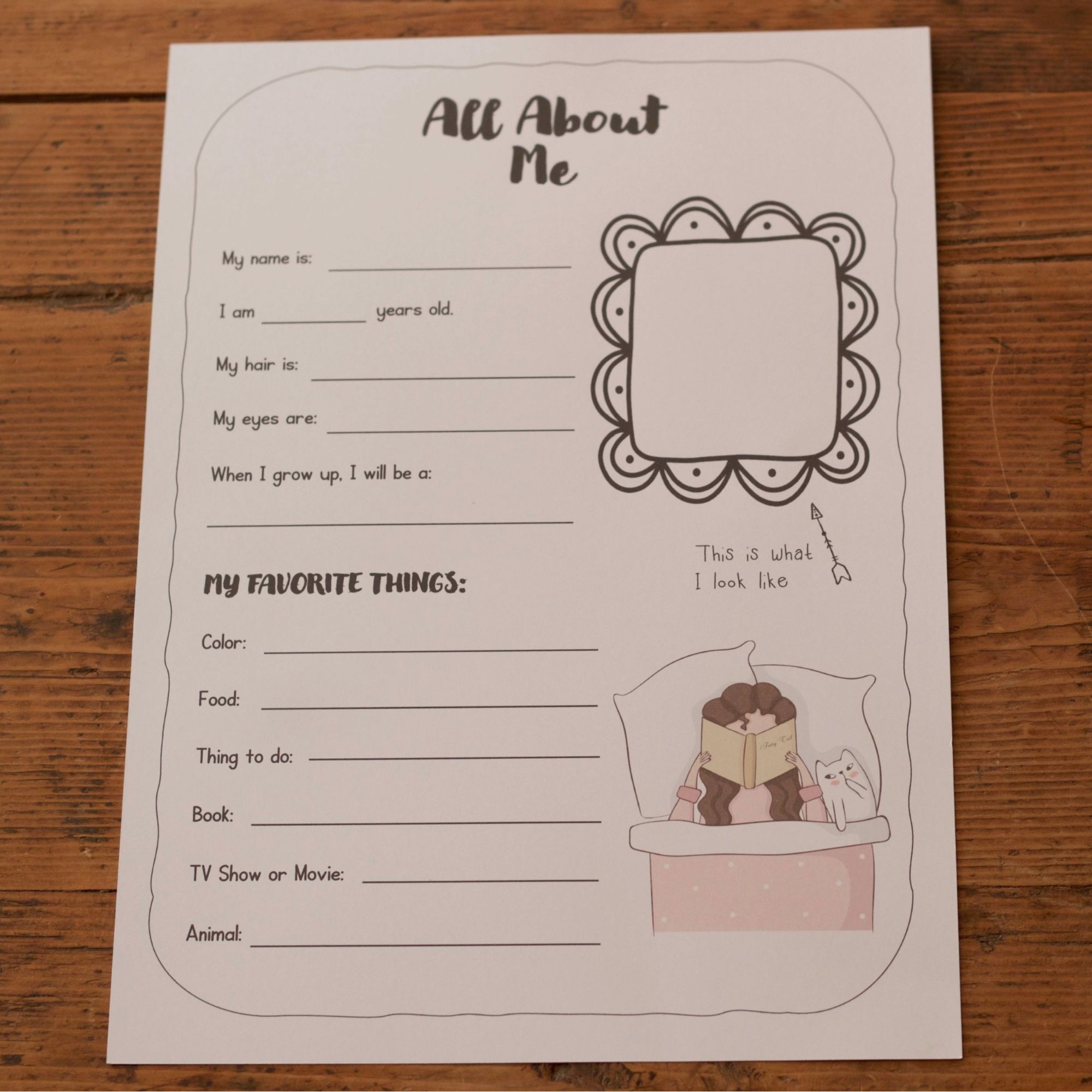 Getting to Know Me or All About Me Back to School First Day One-Pager ...