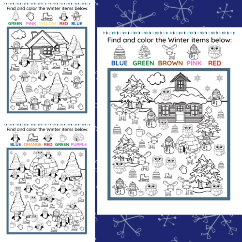 Winter Find and Color Worksheets | Made By Teachers