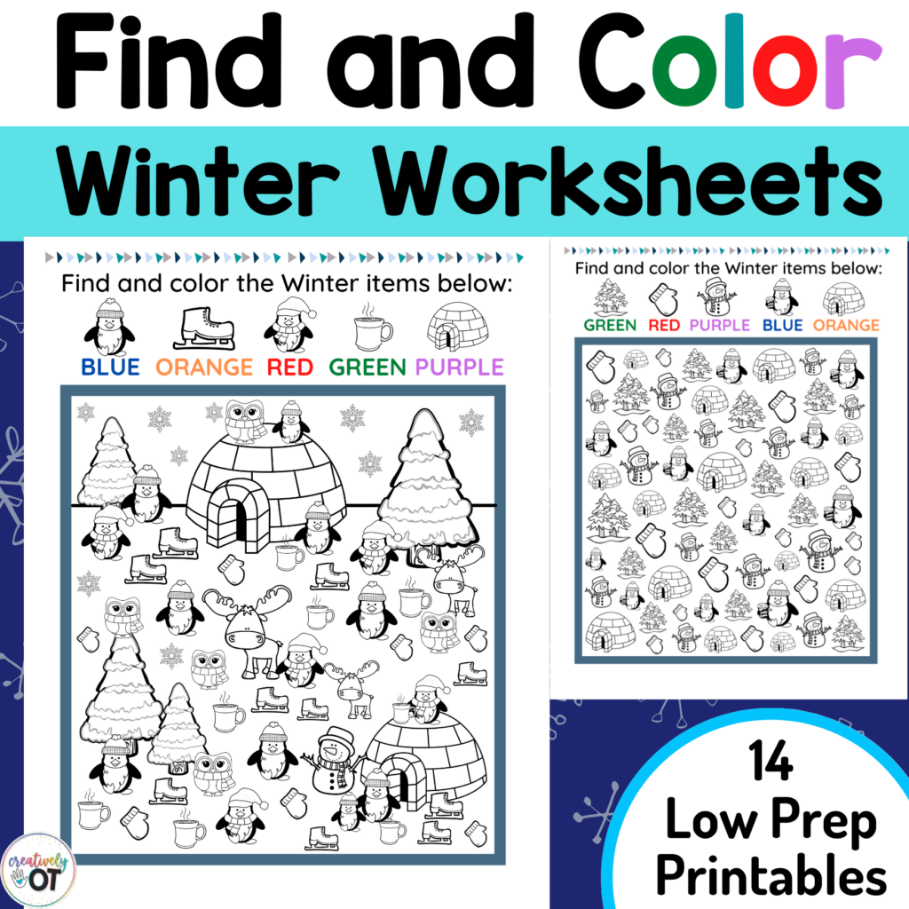 Winter Find and Color Worksheets | Made By Teachers