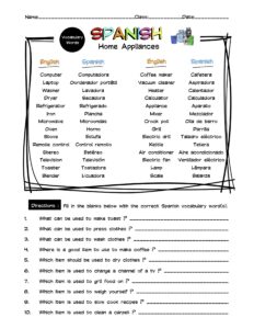 Spanish Forest Animals Vocabulary Word List Worksheet & Answer Key ...