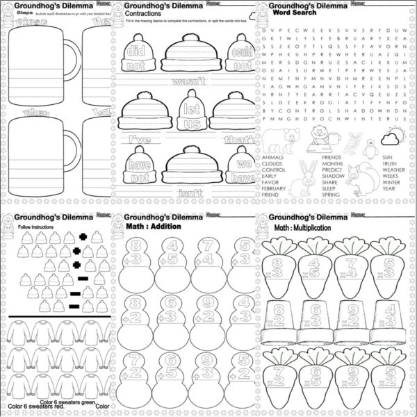 Groundhog’s Dilemma Day Winter Book Companion Study Comprehension ...