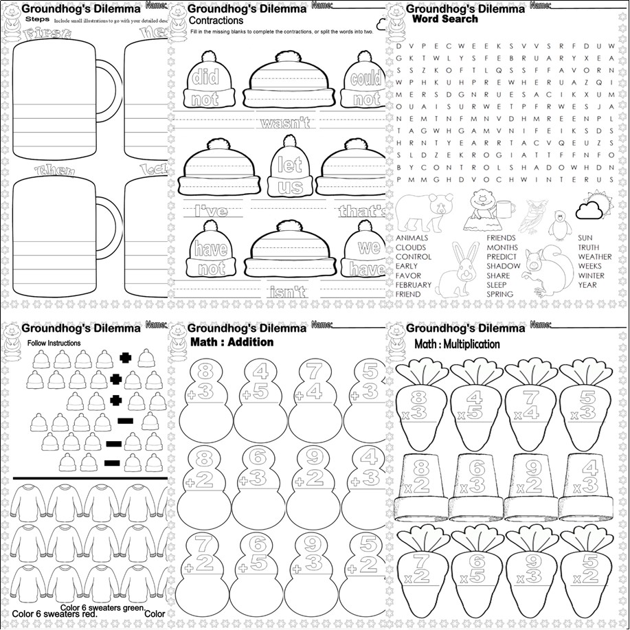 Groundhog’s Dilemma Day Winter Book Companion Study Comprehension ...