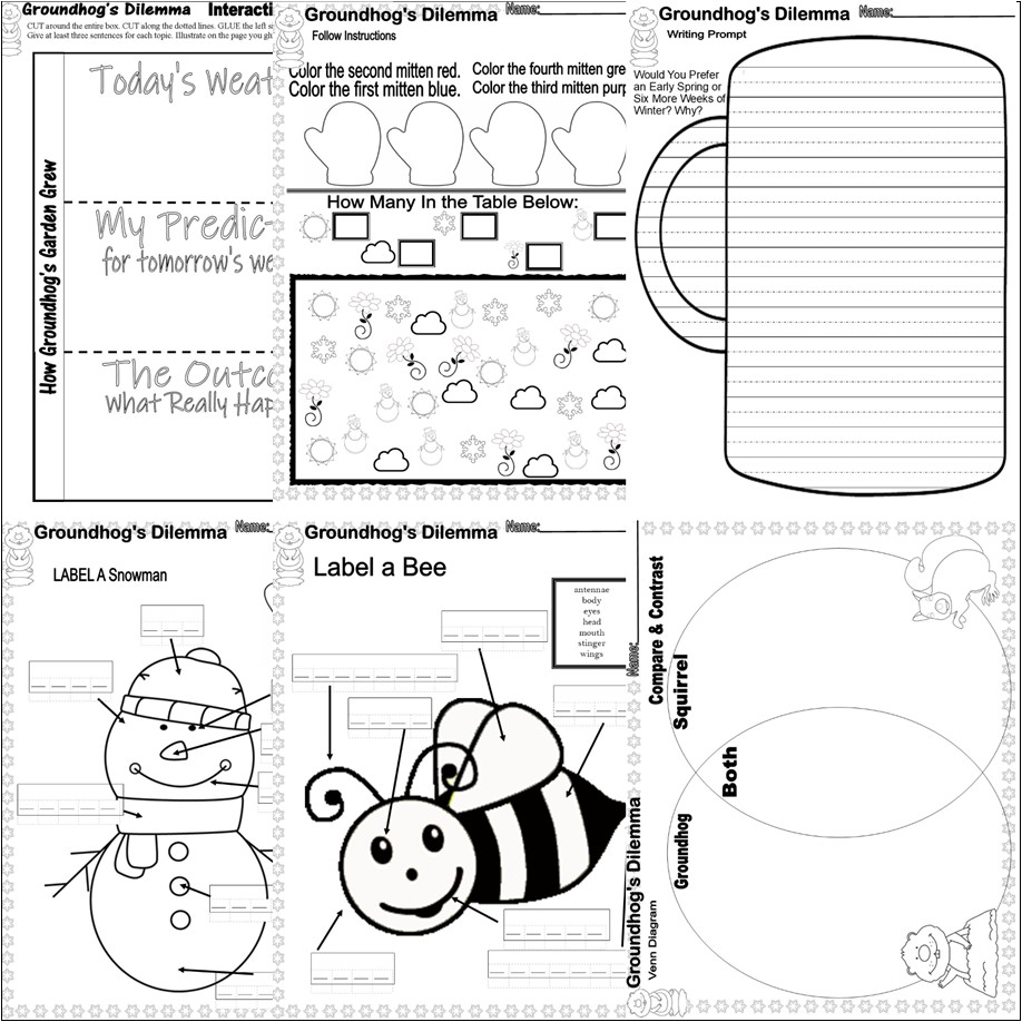 Groundhog’s Dilemma Day Winter Book Companion Study Comprehension ...