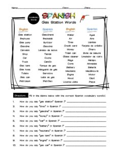 Spanish Cooking Tools Vocabulary Word List Worksheet & Answer Key ...