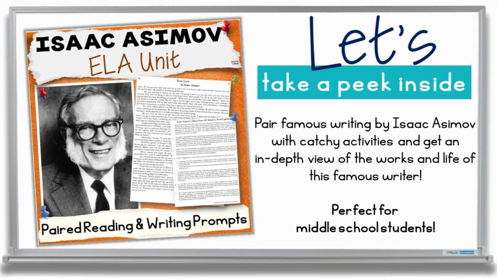 Isaac Asimov Unit - Paired Reading Texts, Activities, Writing Prompts ...