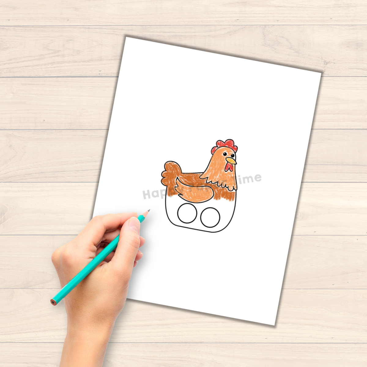 Chicken Finger Puppet Printable Farm Animal Coloring Paper Craft ...
