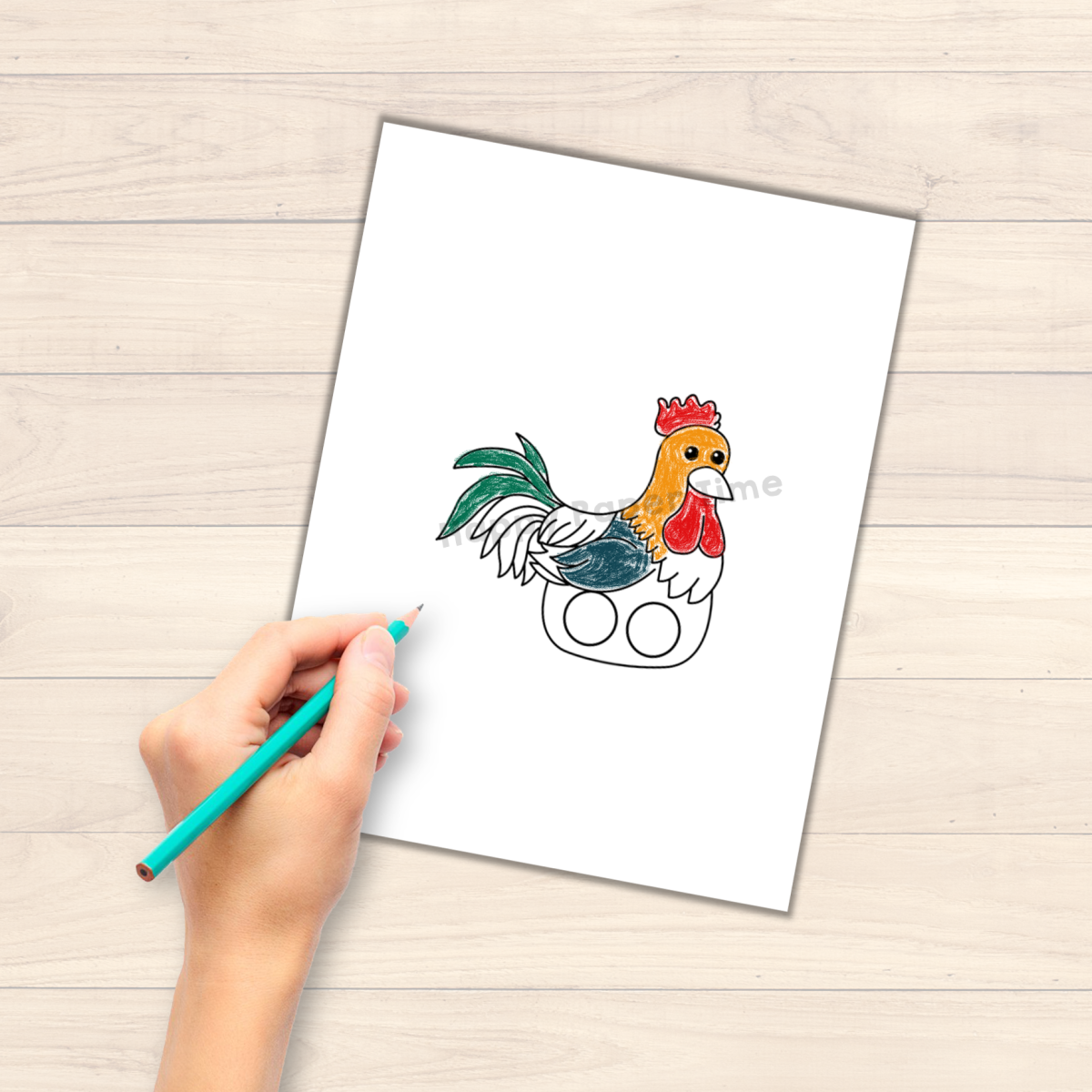 Rooster Finger Puppet Printable Farm Animal Coloring Paper Craft ...