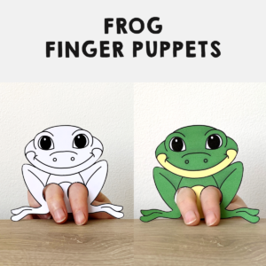 Frog Finger Puppet Printable Animal Coloring Paper Craft Activity Play ...