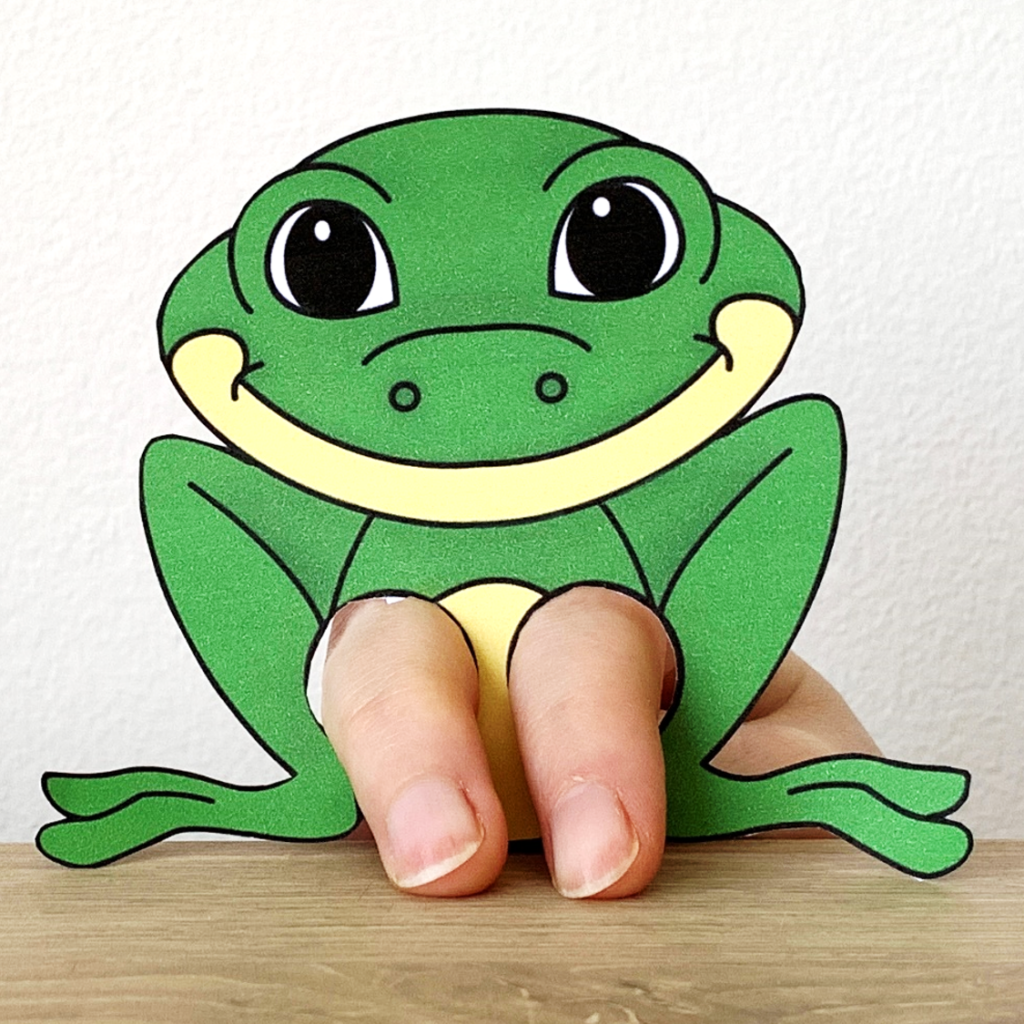 Frog Finger Puppet Printable Animal Coloring Paper Craft Activity Play ...