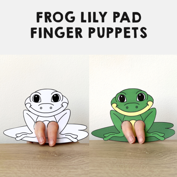 Frog Finger Puppet Printable Animal Coloring Paper Craft Activity Play ...
