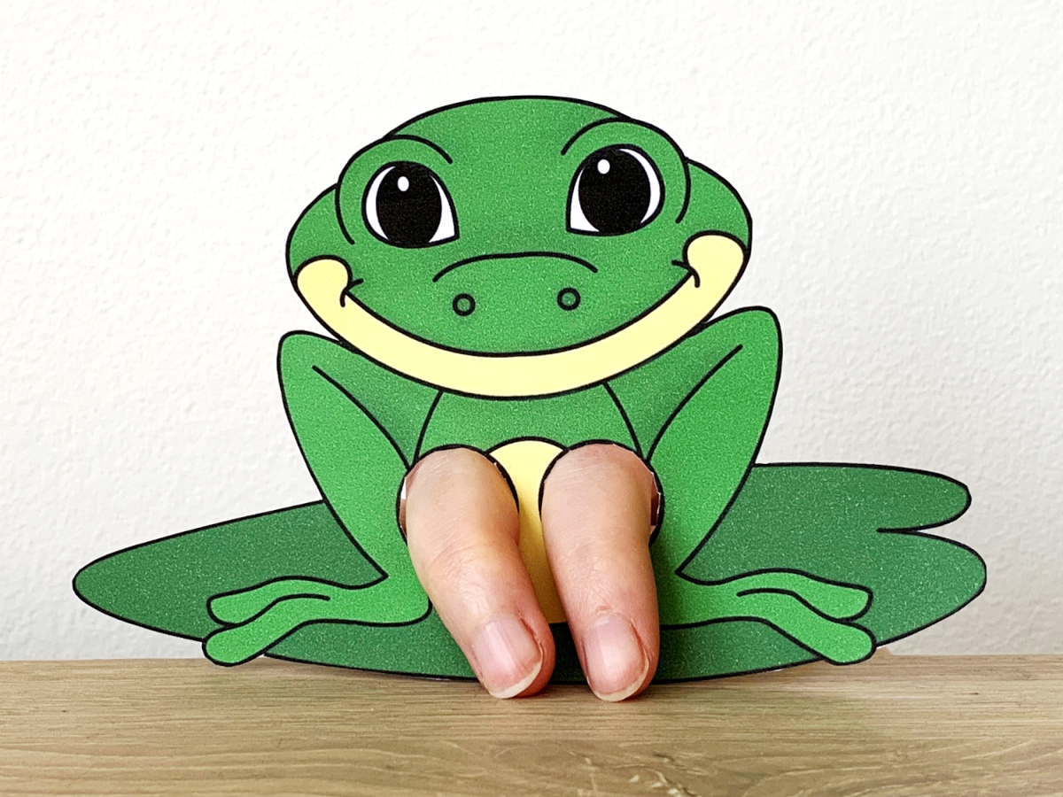 Frog Finger Puppet Printable Animal Coloring Paper Craft Activity Play ...