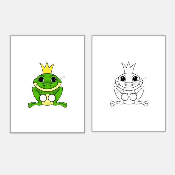 Frog Prince Finger Puppet Printable Animal Coloring Paper Craft ...