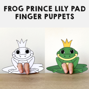 Frog Prince Finger Puppet Printable Animal Coloring Paper Craft ...