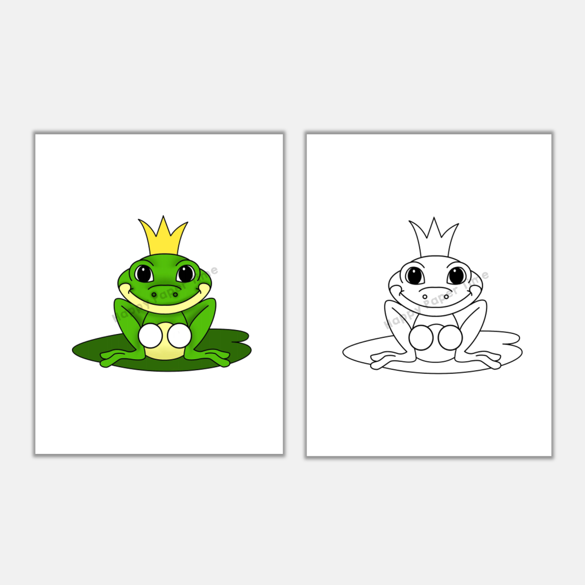 Frog Prince Finger Puppet Printable Animal Coloring Paper Craft ...
