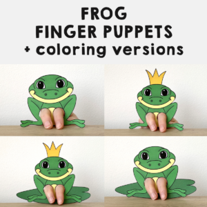 Frog Finger Puppets Printable Farm Animal Coloring Paper Craft Activity ...