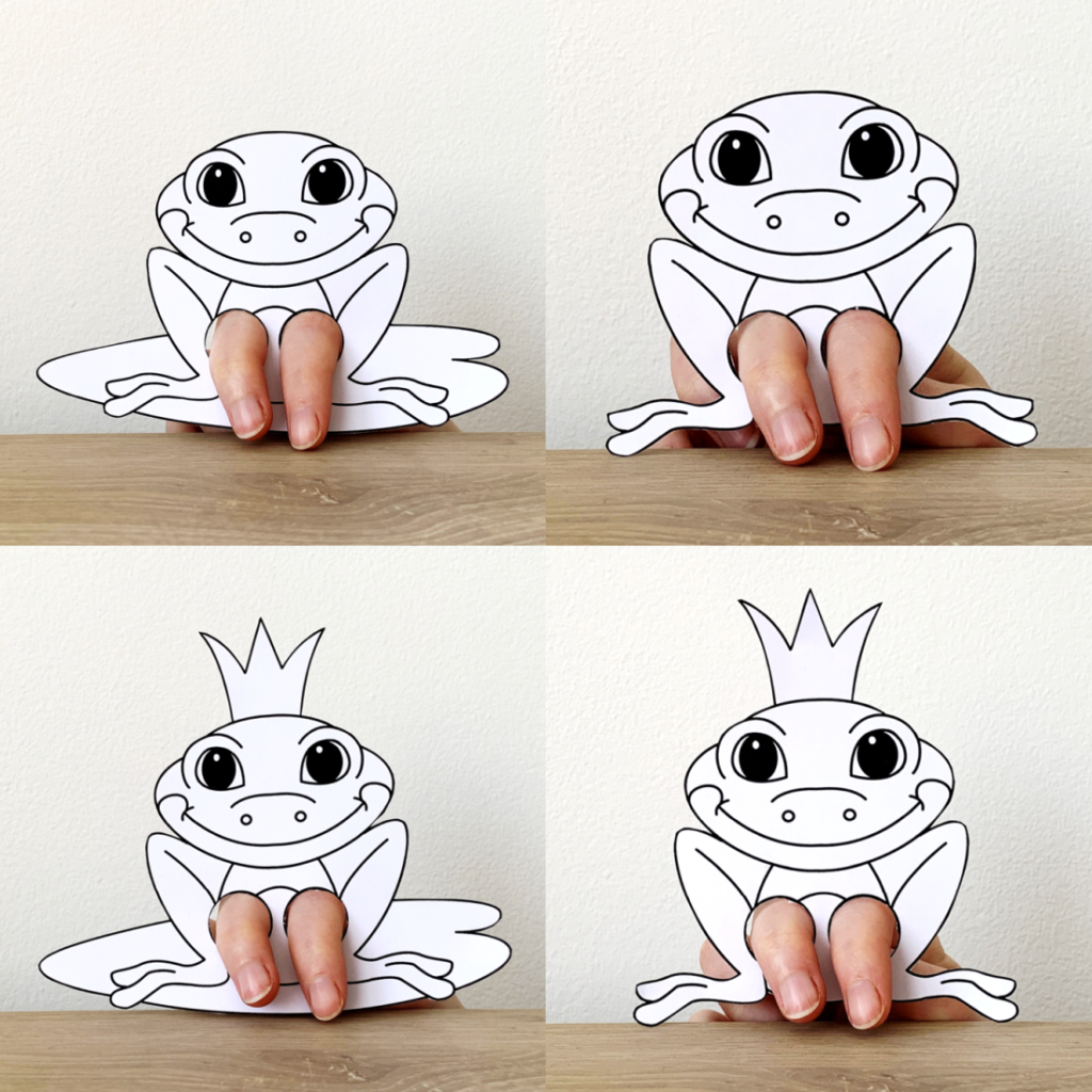 Frog Finger Puppets Printable Farm Animal Coloring Paper Craft Activity ...
