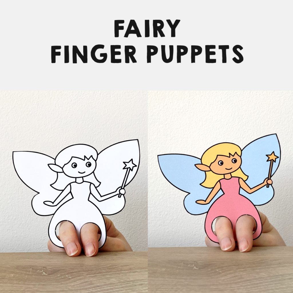 Fairy Finger Puppet Printable Fairytale Coloring Paper Craft Activity ...