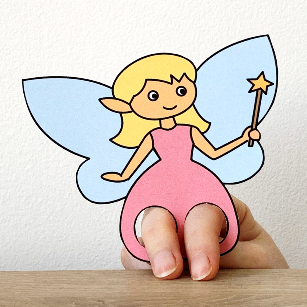 Fairy Finger Puppet Printable Fairytale Coloring Paper Craft Activity ...