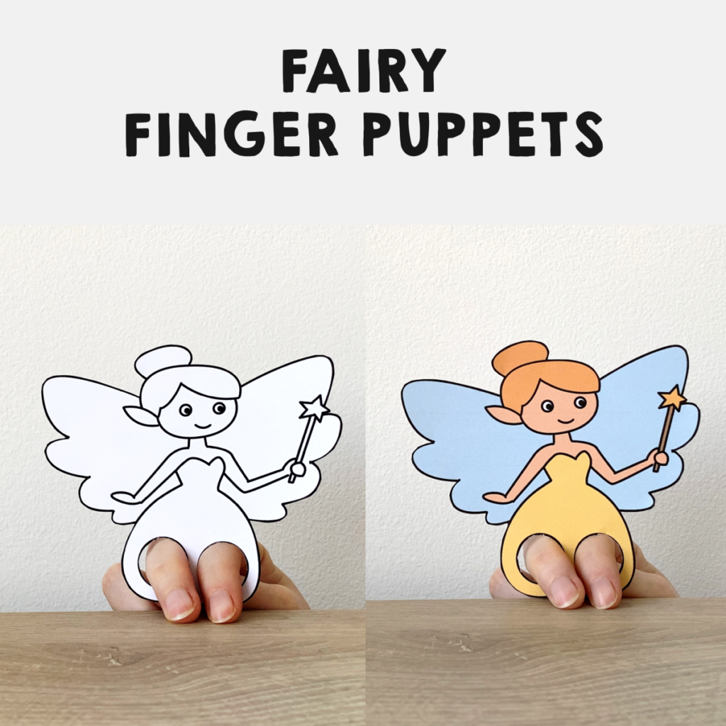Fairy Finger Puppet Printable Fairytale Coloring Paper Craft Activity ...
