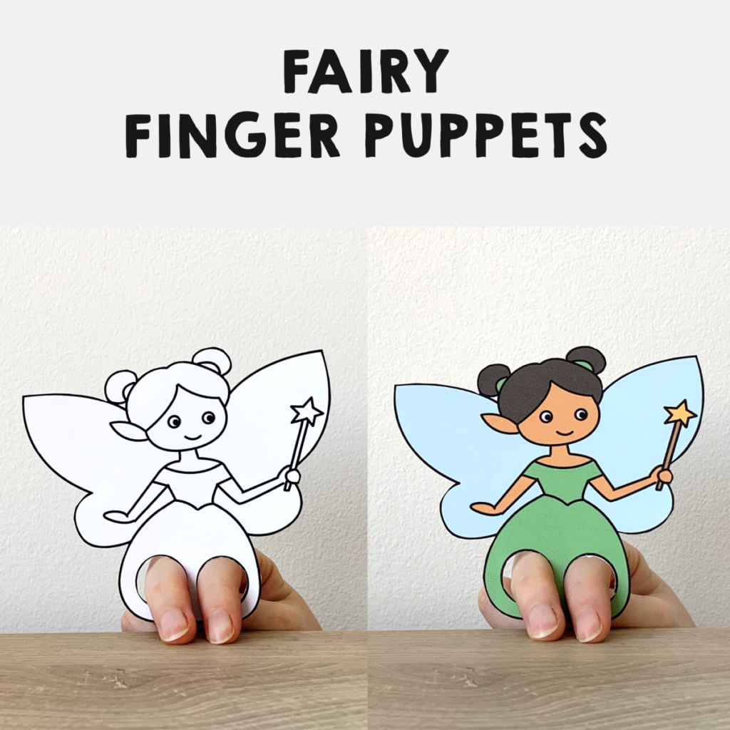 Fairy Finger Puppet Printable Fairytale Coloring Paper Craft Activity ...