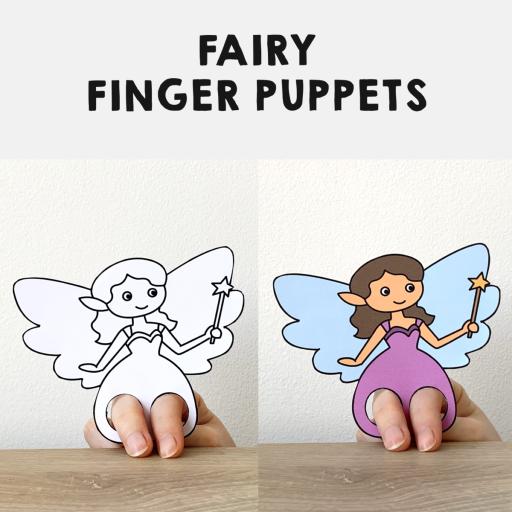 Fairy Finger Puppets Printable Fairytale Coloring Paper Craft Activity ...