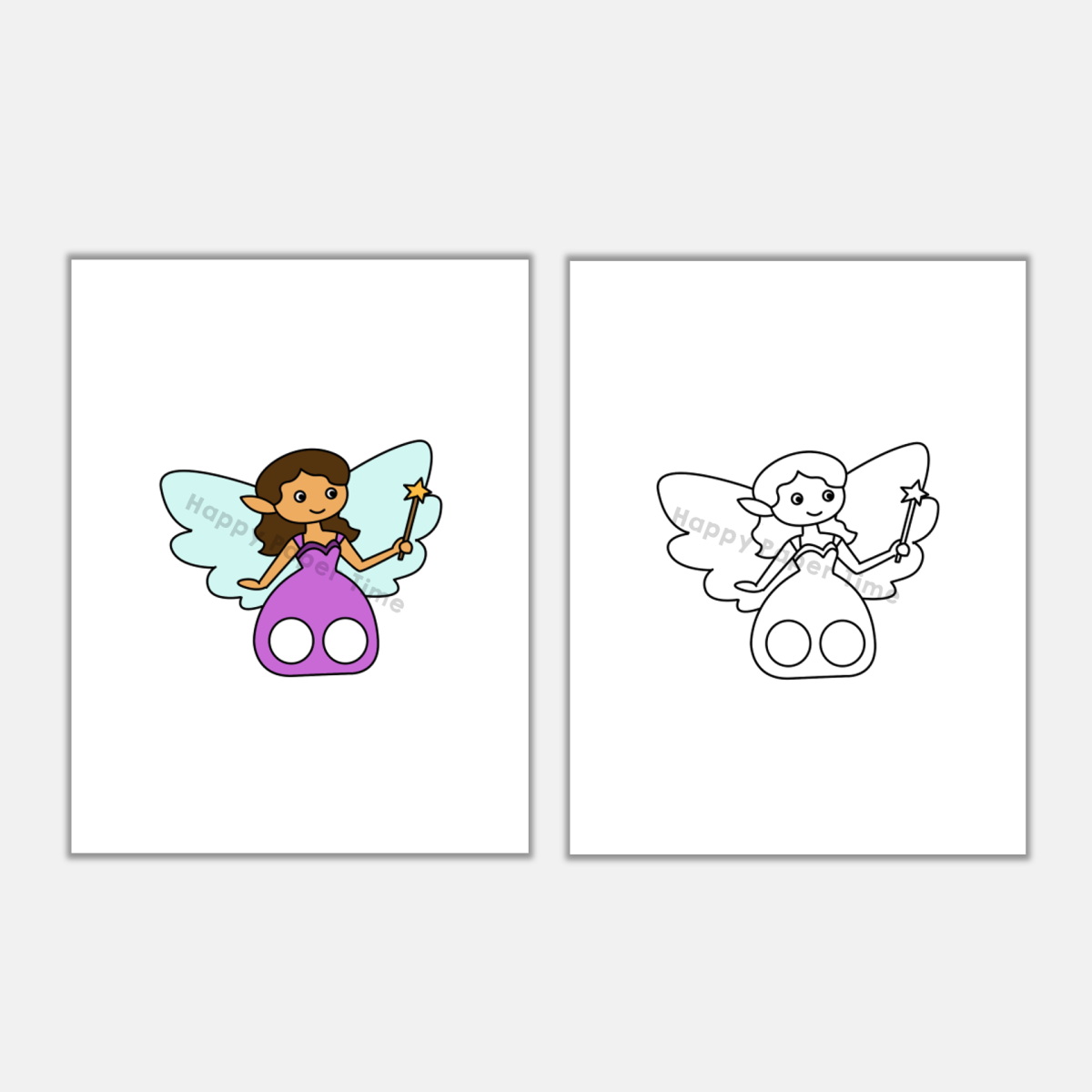 Fairy Finger Puppet Printable Fairytale Coloring Paper Craft Activity ...