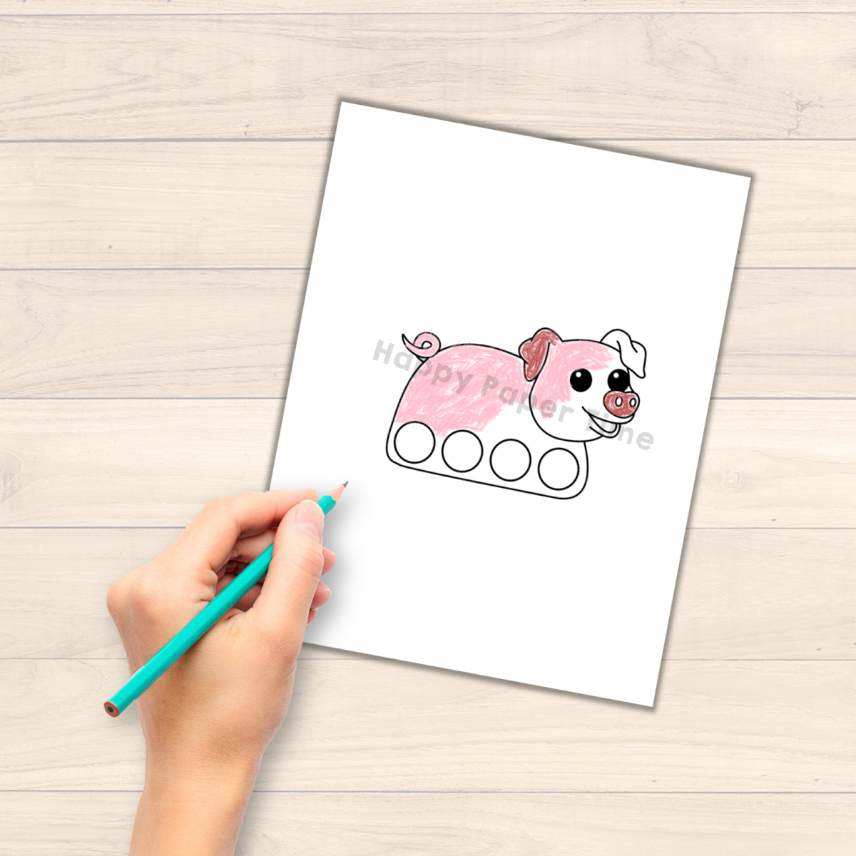 Pig Finger Puppet Printable Farm Animal Coloring Paper Craft Activity ...