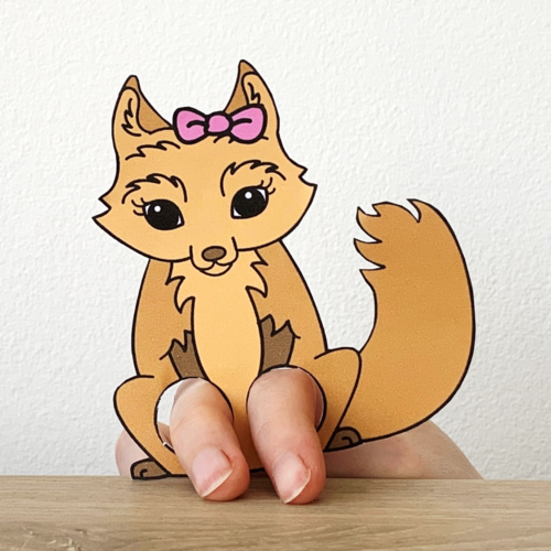 Wolf Finger Puppet Printable Woodland Animal Coloring Paper Craft ...