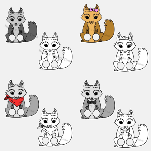 Wolf Finger Puppets Printable Woodland Animal Coloring Paper Craft ...