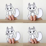 Wolf Finger Puppets Printable Woodland Animal Coloring Paper Craft ...