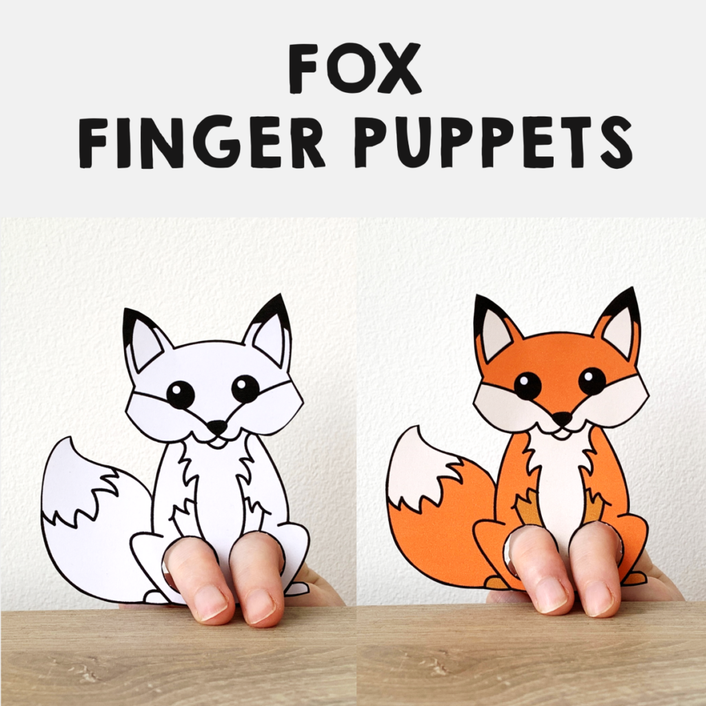 Fox Finger Puppet Printable Woodland Animal Coloring Paper Craft Activity | Made By Teachers