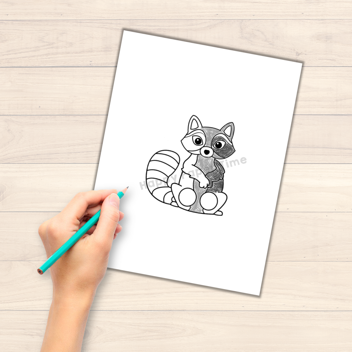 Raccoon Finger Puppet Printable Woodland Animal Coloring Paper Craft ...