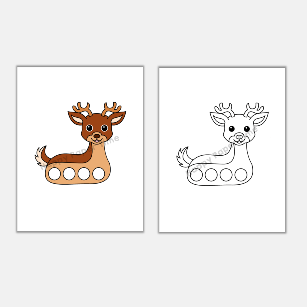 Deer Finger Puppet Printable Woodland Animal Coloring Paper Craft ...