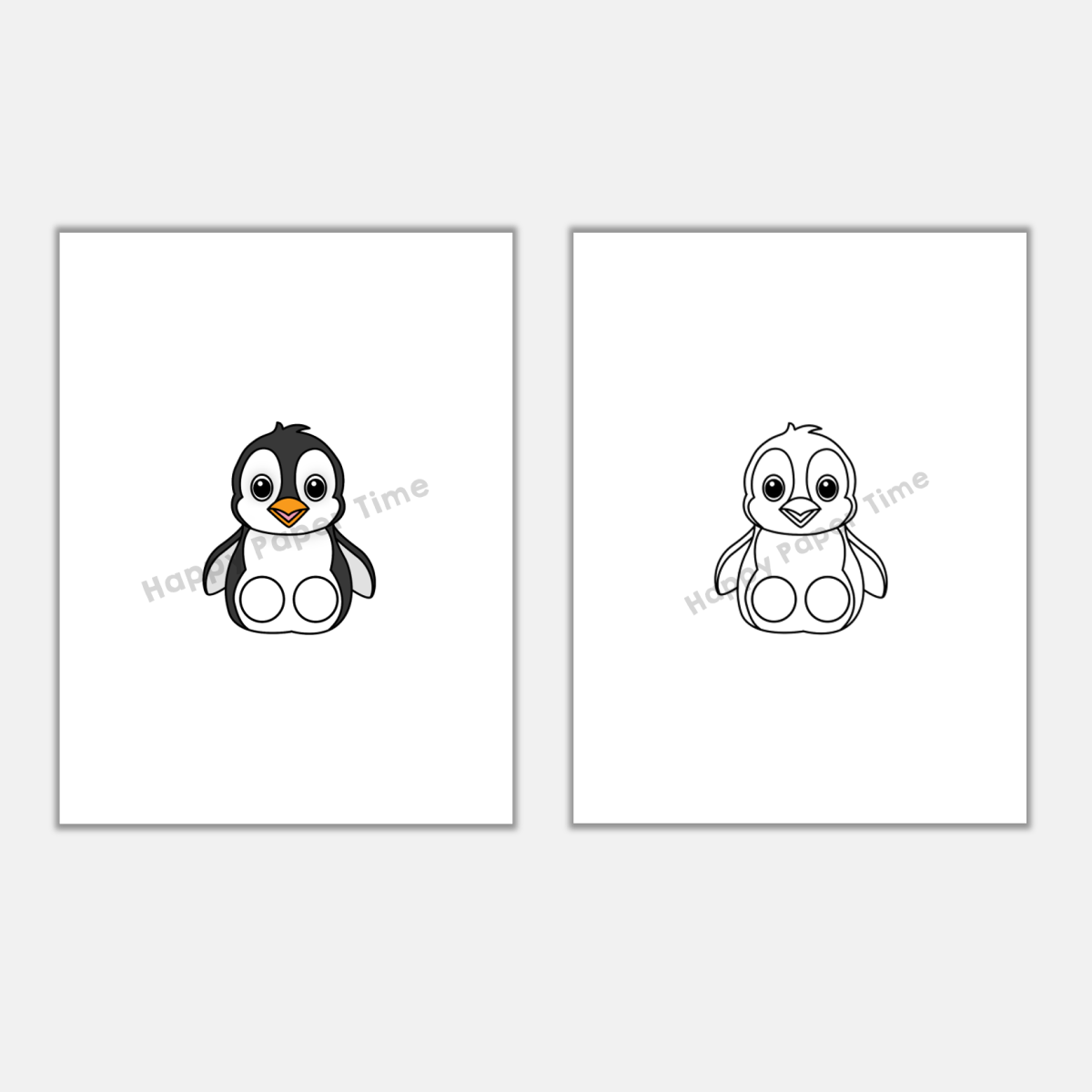 Penguin Finger Puppet Printable Arctic Animal Coloring Paper Craft ...