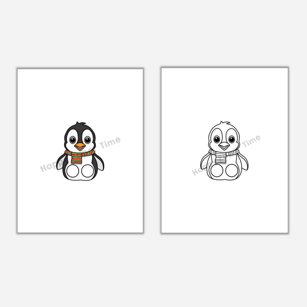 Penguin Finger Puppet Printable Arctic Animal Coloring Paper Craft ...