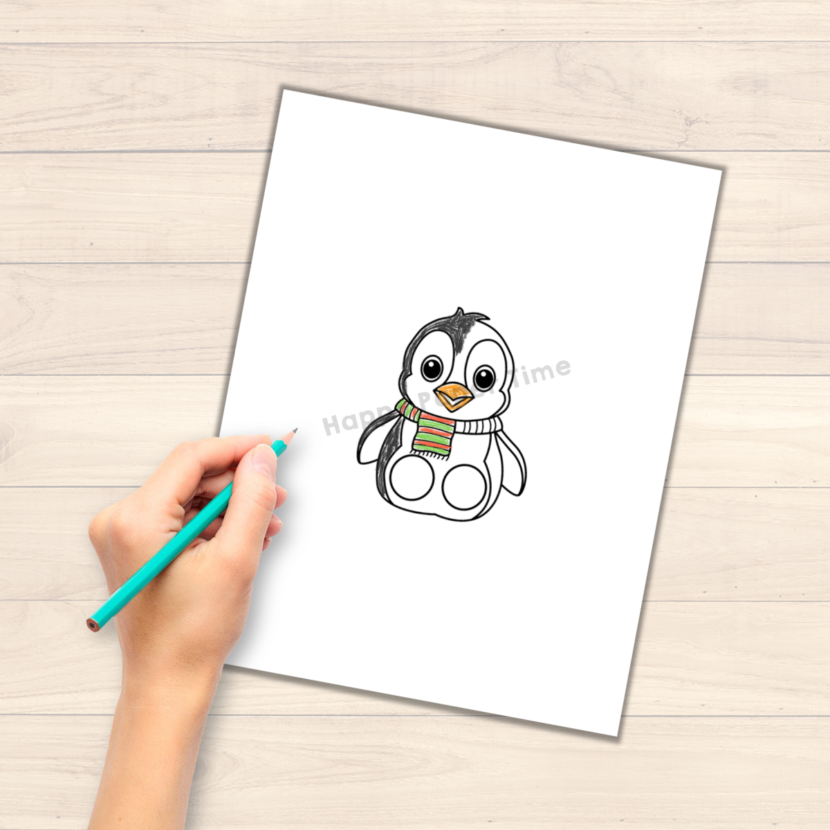 Penguin Finger Puppet Printable Arctic Animal Coloring Paper Craft ...