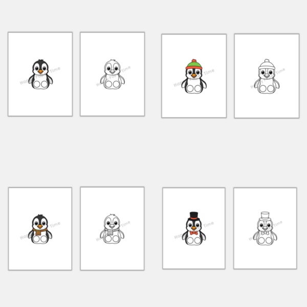 Penguin Finger Puppets Printable Arctic Animal Coloring Paper Craft ...