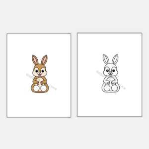 Rabbit Finger Puppet Printable Bunny Farm Animal Coloring Paper Craft ...