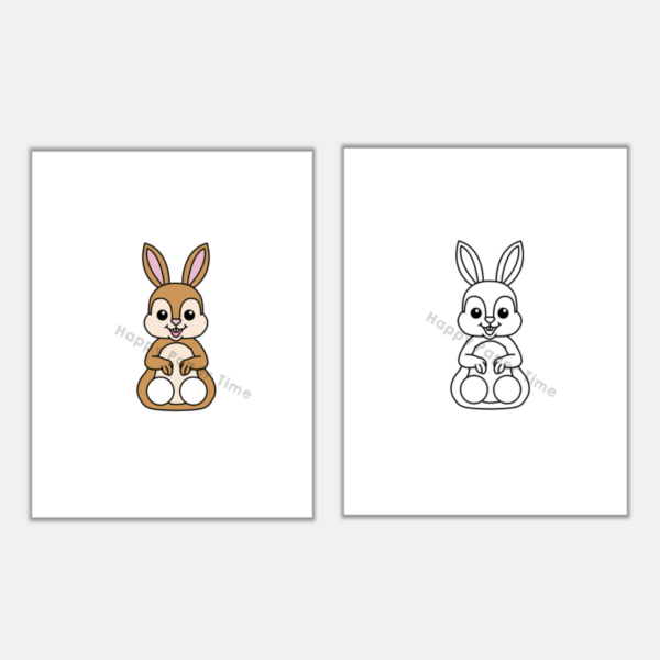 Rabbit Finger Puppet Printable Bunny Farm Animal Coloring Paper Craft ...