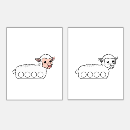 Sheep Finger Puppet Printable Farm Animal Coloring Paper Craft Activity ...