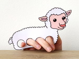 Sheep Finger Puppet Printable Farm Animal Coloring Paper Craft Activity ...