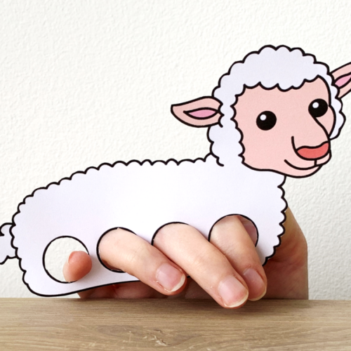 Sheep Finger Puppet Printable Farm Animal Coloring Paper Craft Activity ...