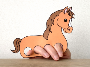Horse Finger Puppet Printable Pony Farm Animal Coloring Paper Craft ...