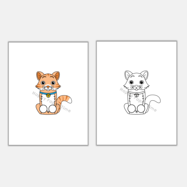 Cat Finger Puppet Printable Kitten Pet Animal Coloring Paper Craft ...