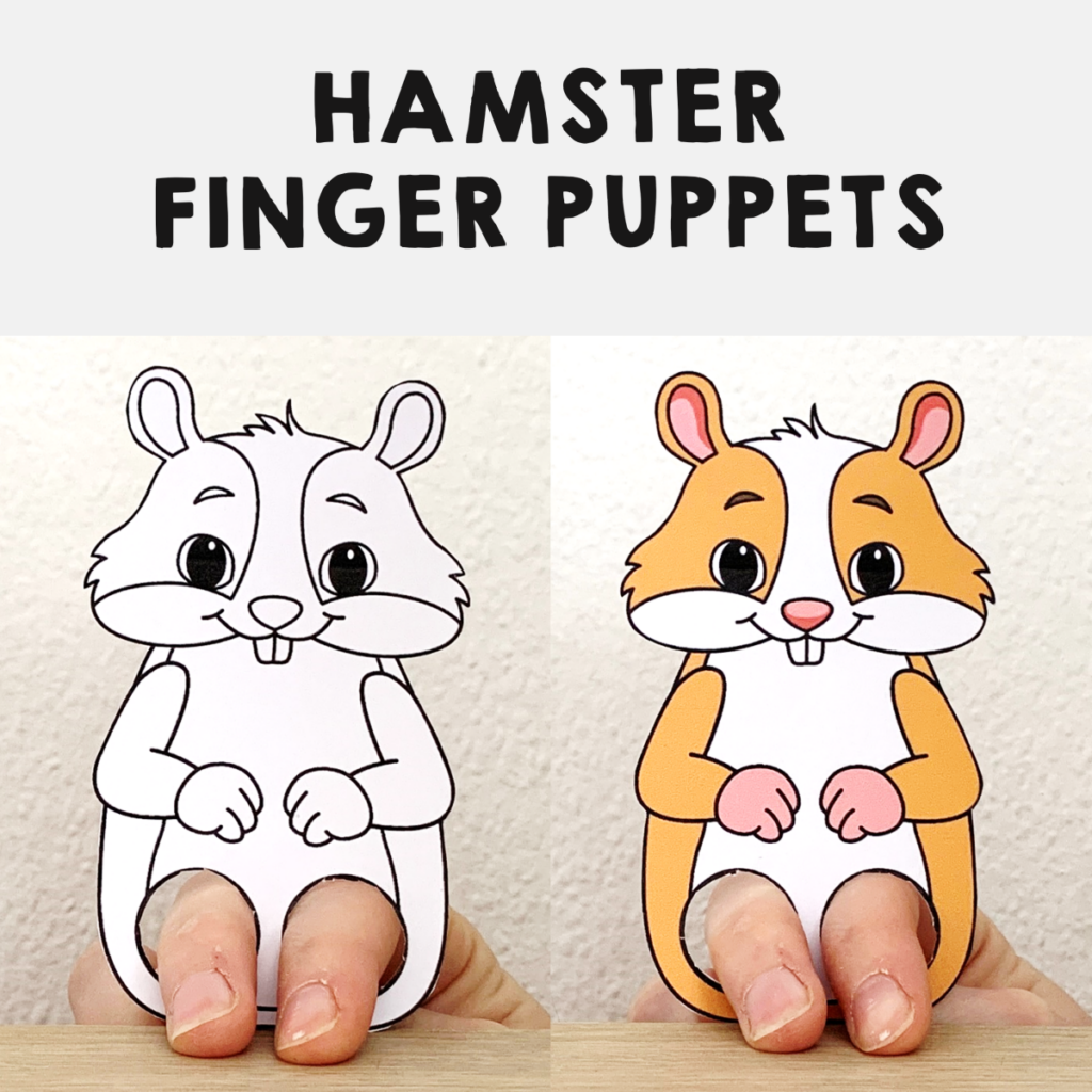 Hamster Finger Puppet Printable Pet Animal Coloring Paper Craft ...