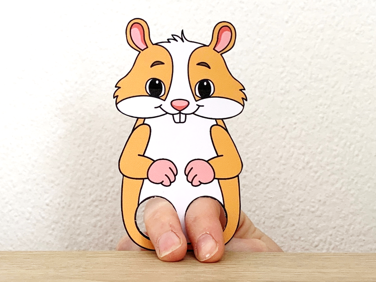Hamster Finger Puppet Printable Pet Animal Coloring Paper Craft ...